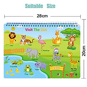My Preschool Toys Gift for Kids & Toddlers Boy Girls,Reusable Waterproof Busy Book Quiet Book Activity Board Busy Educational Learning Toys Work Book(16 Themes-Style D)