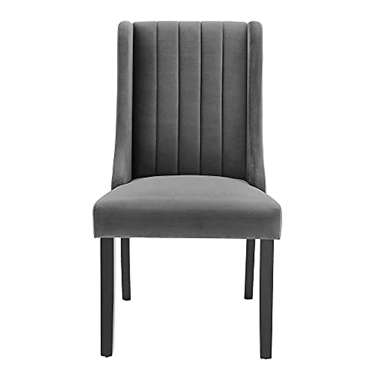 Modway Renew Performance Velvet Parsons Dining Chairs in Gray-Set of 2