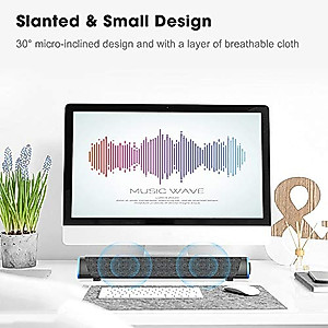 SOULION R30 Computer Speakers, USB Powered Small PC Speakers, Colorful RGB Lights with Switch Button, Surround Sound Portable Computer Sound Bar Speaker for Desktop Laptop