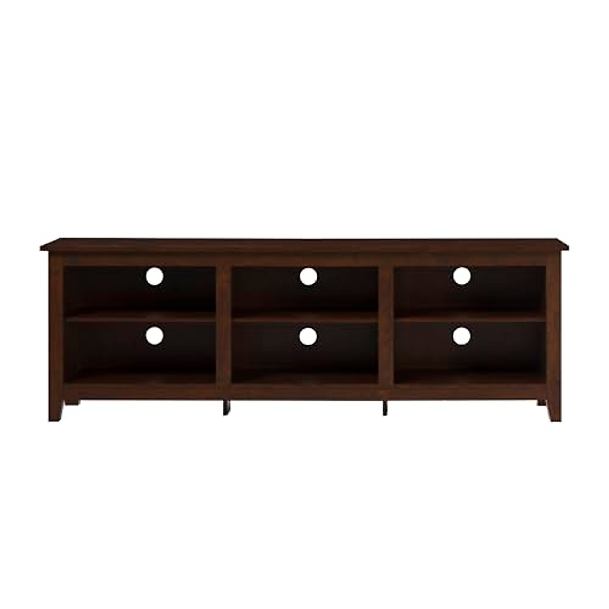 Walker Edison Wren Classic Brown TV Media Console Entertainment Center for 80 Inch Television with Storage Cubby, 70 Inch