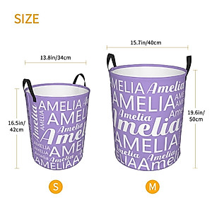 Personalized Laundry Basket Custom Name Laundry Hamper Dirty Clothes Storage Basket with Handles For Boys Girls Women Men