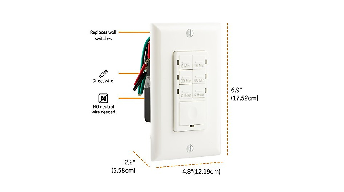 GE Push-Button Countdown Timer Switch - 5-15-30 Min & 1-4 Hour | No ...