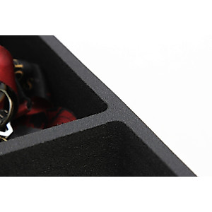 Polar Whale Drawer Organizer Compatible with Ikea Alex Tray Non-Slip Waterproof Insert for Office Home Dorm Garage 11.5 X 14.5 X 2 Inches 5 Compartments Black Deep Pockets