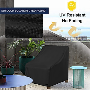 NettyPro Patio Adirondack Chair Cover Waterproof Outdoor Furniture Swivel Recliner Rocking Lounge Deep Seat Chair Cover, Fits up to 30" W x 33" D x 34" H, 2 Pack, Black