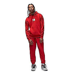 Nike Jordan Essentials Fleece Men's Hoodie (as1, alpha, l, regular, regular, Fire Red/Sail)