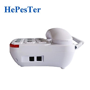 Elderly Phones for Seniors, HePesTer P-46 Amplified Corded Phone for Hearing Impaired Extra Large Button Phone with Loud Speakerphone for Elderly Home Landline Phones Visually Impaired Telephone