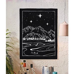 Lifeel 3Pack Sun and Moon and Star Landscape Tapestry Wall Hanging, Vertical Black and White Aesthetic Tapestries For Bedroom Home Wall decor 20×27 inch