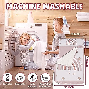 Toddler Nap Mat Warm with Removable Pillow and Fleece Minky Blanket, Lightweight, Soft Perfect for Kids Preschool, Daycare, Travel Sleeping Bag Boys and Girls, Fit Standard Cot, Rainbow