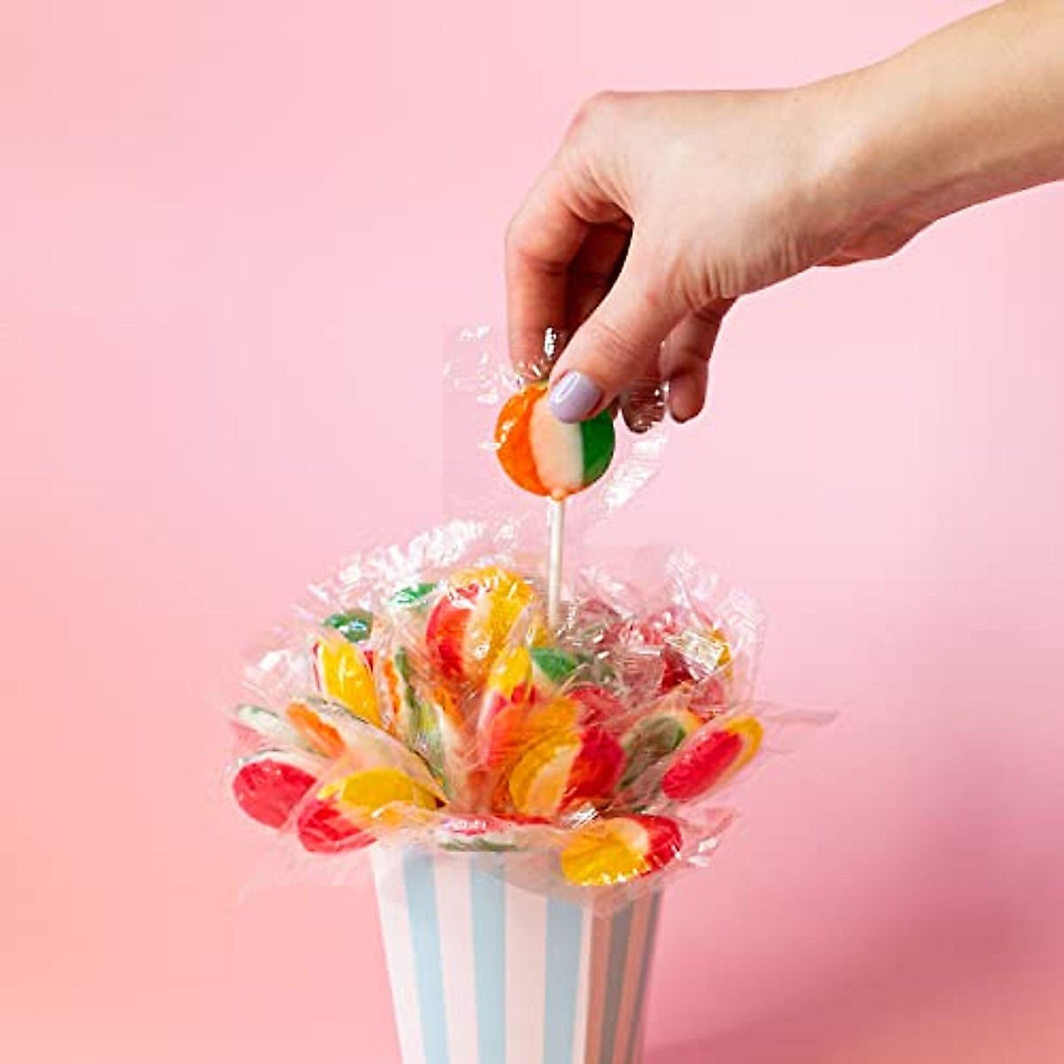 Fruit Lollipops Hard Candy, Bulk Pack 2 Pounds (75 Count), Party Favors, Pinata Stuffers