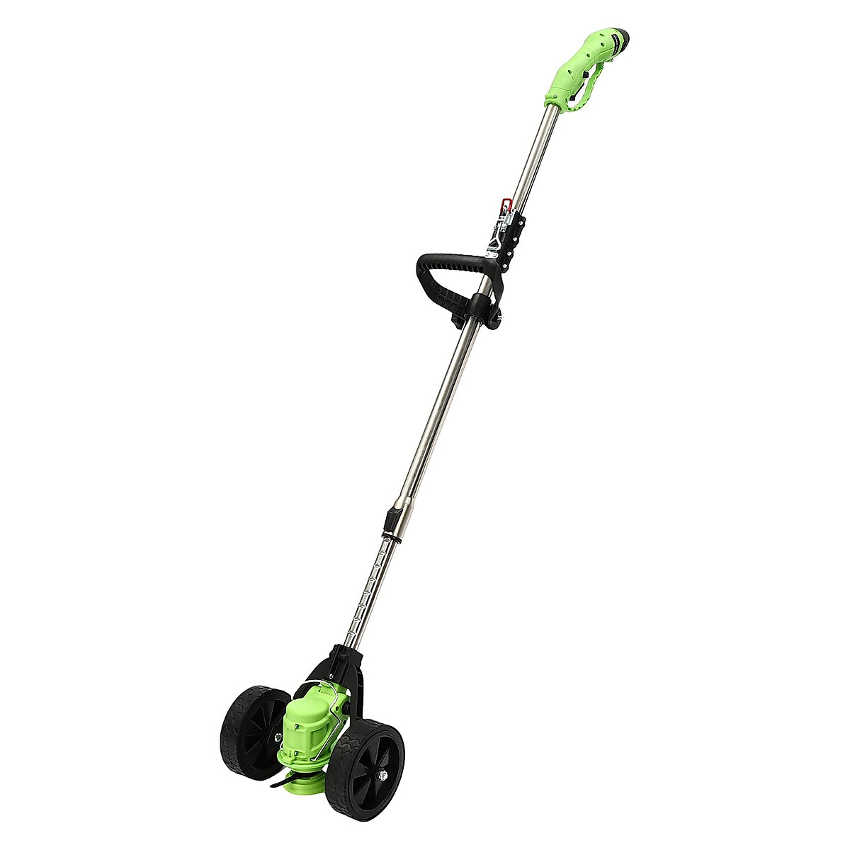 Cordless Grass Trimmer, String Trimmer Lawn Edger, Battery Powered Grass Trimmer Adjustable Height Weed Eater Tool for Lawn Care and Yard Work (1, Black, Green)