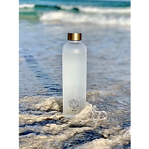 ARCANA Arc Bottle Water Bottle With Time Marker - Motivational Water Bottles With Times To Drink - BPA Free Frosted Plastic - Gym, Sports, Outdoors (32oz, clear)