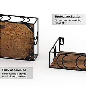 PHAREGE Moon Phase Floating Shelves Wall Mounted Set of 3, Small Book Shelf for Wall Decor Storage, Rustic Wall Shelves for Bedroom Bathroom Living Room