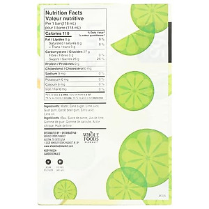 365 by Whole Foods Market, Bar Fruit Lime, 16 Fl Oz, 4 Pack
