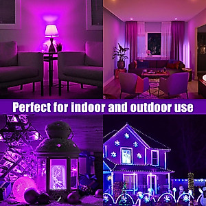Bestview LED Flame Effect Light Bulbs,4 Modes Smart E26/E27 Base Flickering Fire Light Bulbs for Halloween, Christmas, Party, Porch, Indoor&Outdoor Home Decoration Lighting (Purple 2 Pack)
