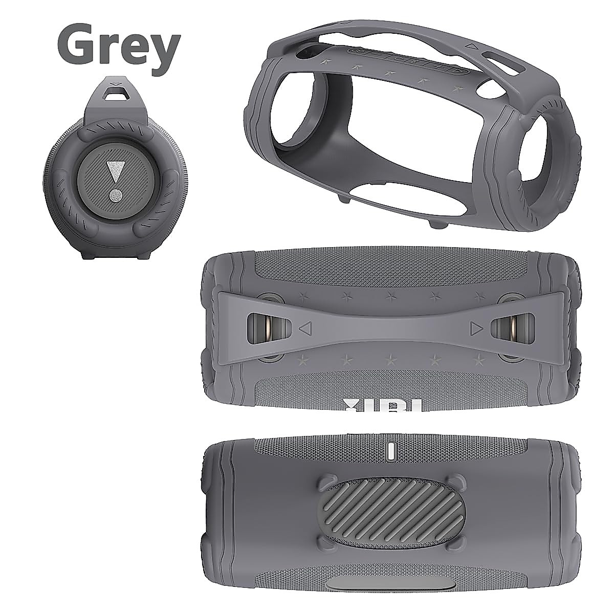 Silicone Cover Case for JBL Xtreme 3 Portable Bluetooth Speaker, Protective Skin Case for JBL Xtreme 3 Portable Bluetooth Speaker Accessories(Only Case)(Grey)