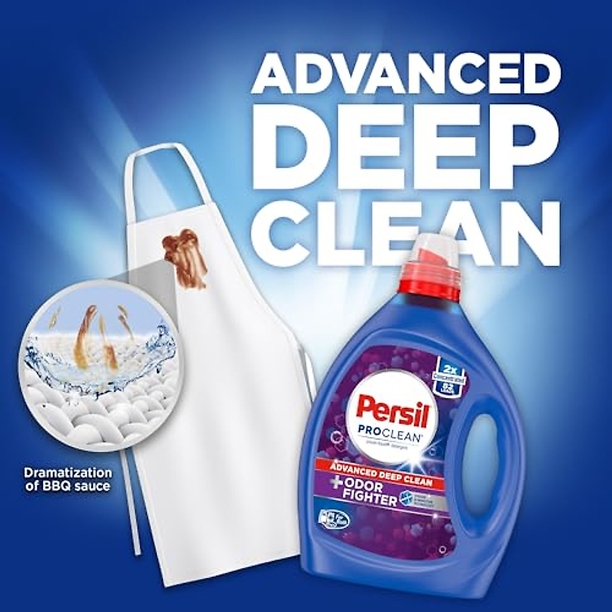 Persil Laundry Detergent Liquid, Odor Fighter with Odor Elimination Technology, High Efficiency (HE), 2X Concentrated, 82 Loads