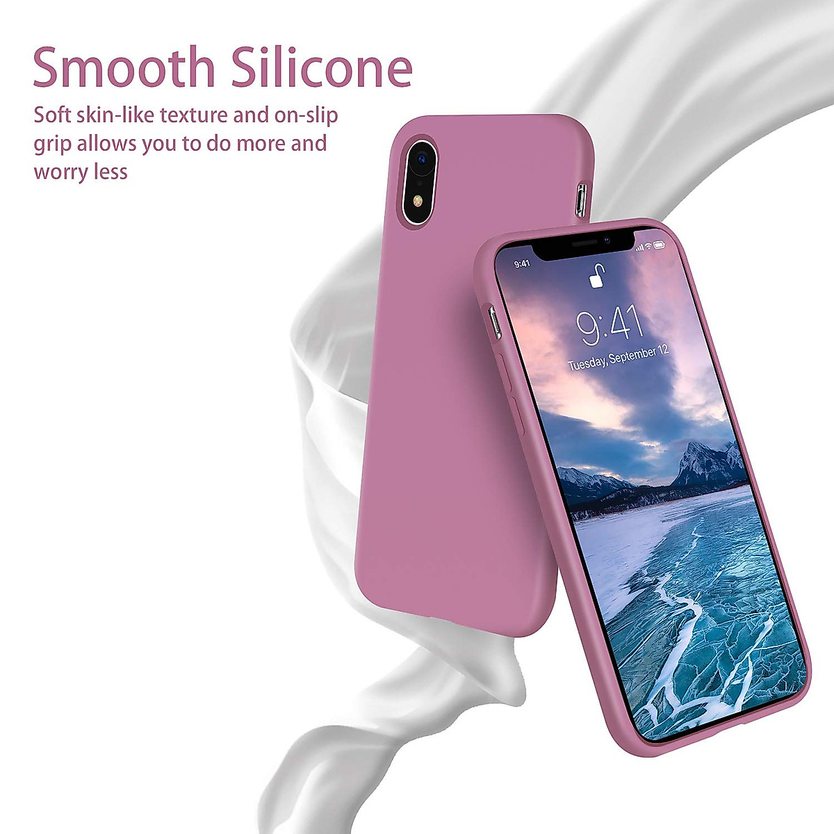 OTOFLY Compatible with iPhone XR Case 6.1 inch,[Silky and Soft Touch Series] Premium Soft Liquid Silicone Rubber Full-Body Protective Bumper Case for iPhone XR (Lilac Purple)
