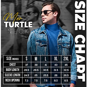 Utopia Wear Men's Turtleneck Slim Fit Lightweight Pullover Top, Medium, Royal Blue