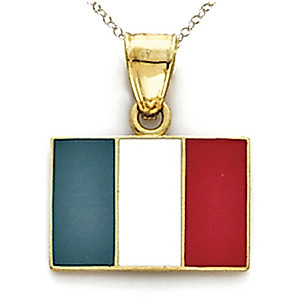 Finejewelers 14k Yellow Gold Enamel Italy Flag Pendant Necklace- Chain Included