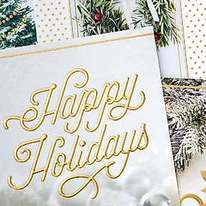 Hallmark Boxed Christmas Cards Assortment, White and Gold (40 Cards and Envelopes)