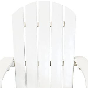 Sunnydaze All-Weather Outdoor Adirondack Chair with Drink Holder - Heavy Duty HDPE Weatherproof Patio Chair - Ideal for Lawn, Garden or Around The Firepit - White - Set of 2