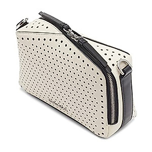 Calvin Klein Brenda Top Zip Crossbody, Cherub White/Black