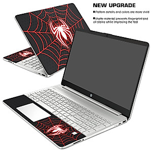 HK Studio Laptop Skin Decal Specific Fit for HP 15.6" with No Cutting Required, No Bubble, Waterproof, Scratch Resistant, Spider Design - Including Wide Screen and Full Wrist Pad Skin