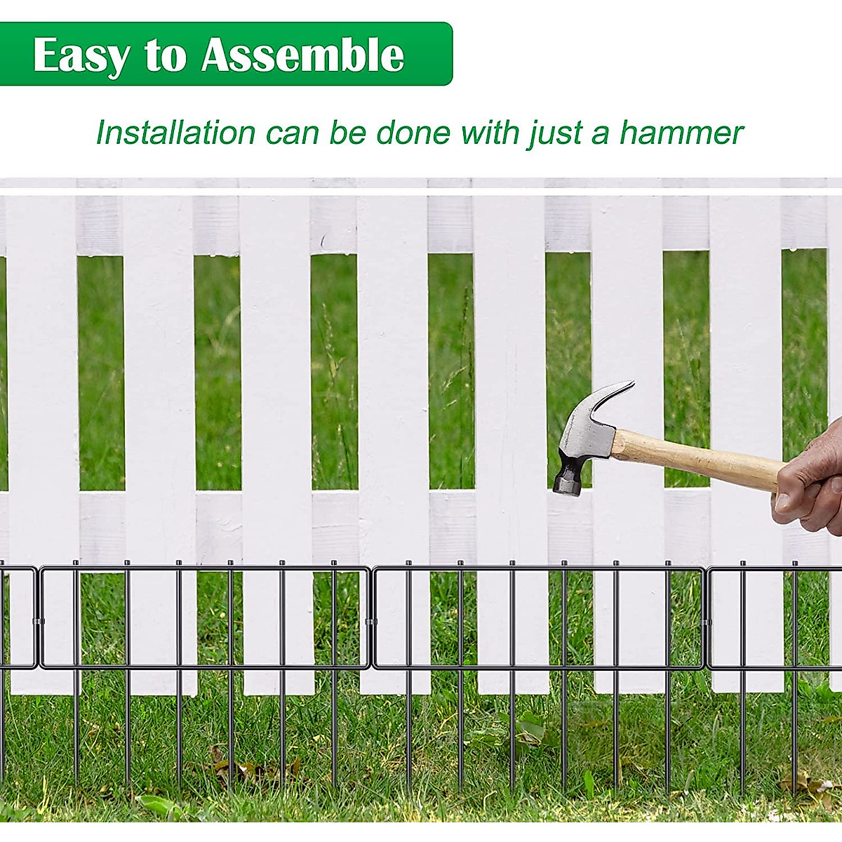 10 Pack Animal Barrier Fence, 17 Inch(H) X 10 Ft(L) Decorative Garden Fencing for Garden.