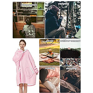 Wearable Blanket Hoodie for Women Men Oversized Giant Thick Cozy Fleece Sherpa Soft Warm Weighted Sweatshirt Hooded Cat