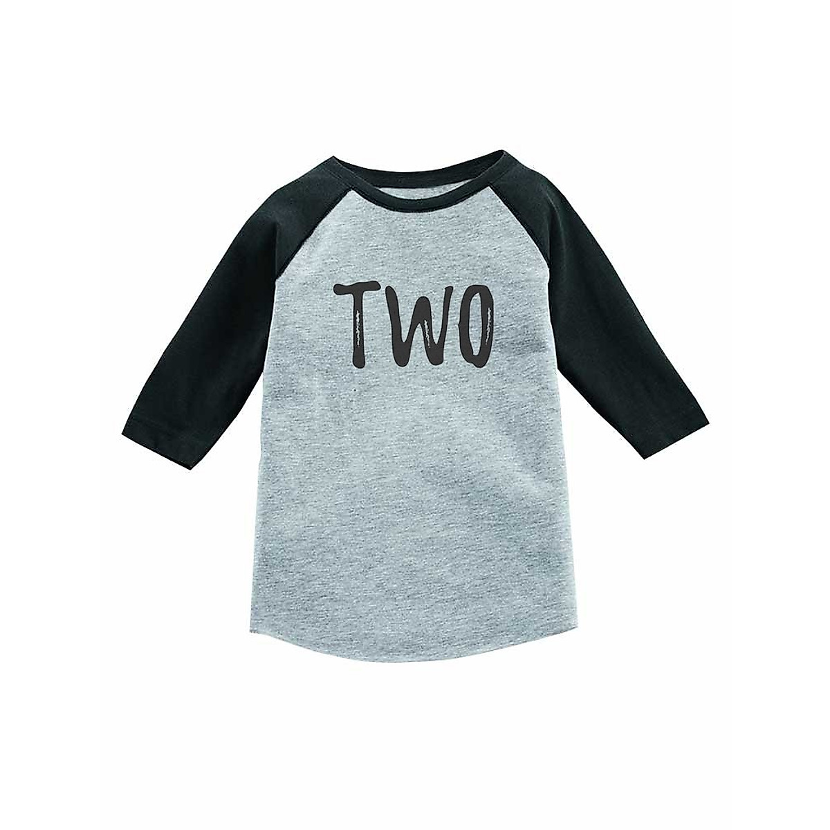 Two 2nd Birthday Shirt 2 Year Old Boys Girls 3/4 Sleeve Baseball Jersey T-Shirt 2T Dark Gray