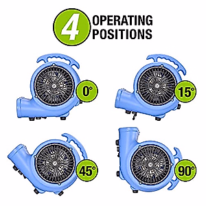 Eastman Windstorm 1/3 HP Air Mover for Water Damage Restoration Carpet Dryer, Blue, 99025