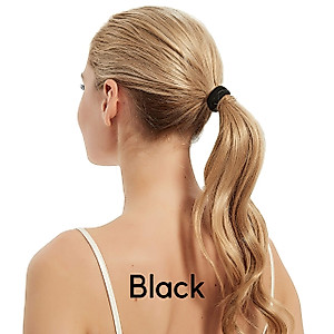 HBY Women's Hair Ties for Thick or Curly Hair. No Slip Seamless Ponytail Holders Sports Thick Hair Ties, Black, 8MM, 12 Pcs