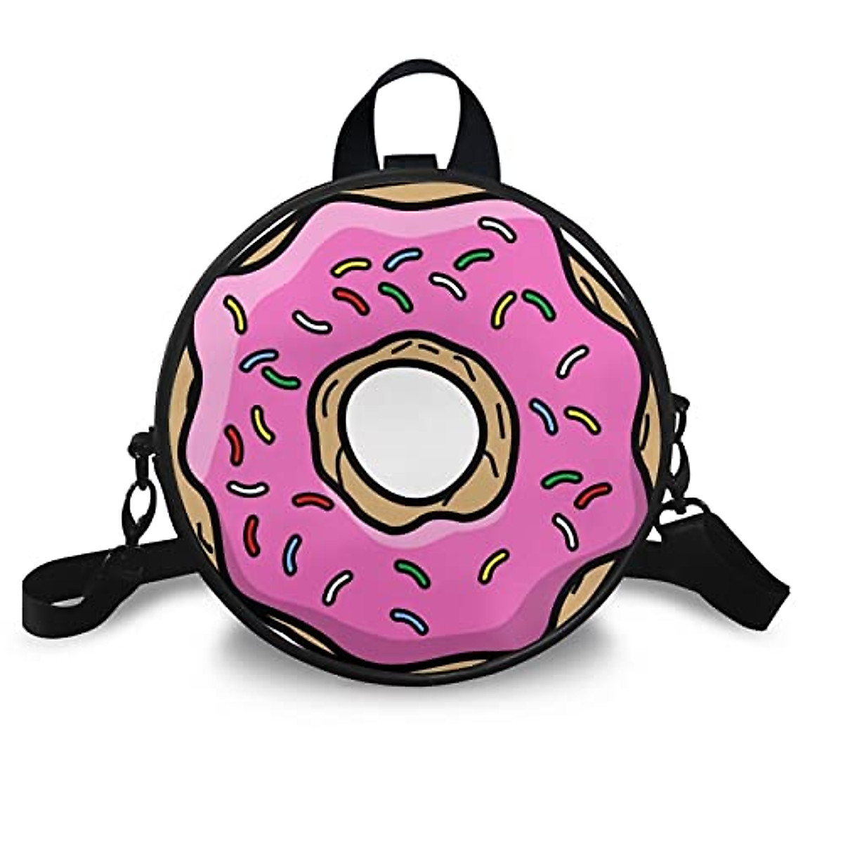 BIGCARJOB Personalized Crossbody Bags for Womens Girls Travel Purse Zipper Wallet,3D Novelty Doughnuts Mini Round Crossbody Shoulder Handbags Casual Sling Satchel Party Holiday Phone Bags