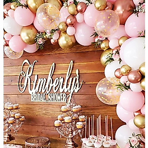 Beaumode Diy Rose Gold Pink White Balloon Garland Arch 160PCS with Confetti Balloons Baby Shower Wedding Princess Birthday Anniversary Engagement Bridal Shower Party Decoration (Rose Gold Pink White)