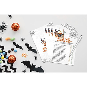 Halloween Guess Who Mommy or Daddy Game, Halloween Game for Baby Shower, Baby Shower Decorations, Fall Gender Reveal Party Supplies, Set of 30 Game Cards - WY18