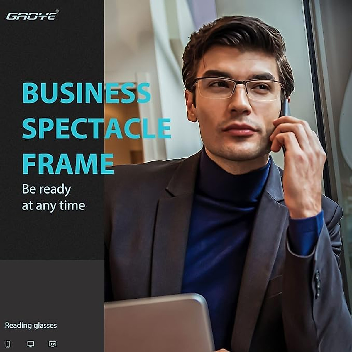 6 pack Executive Style Reading Glasses Men - Durable Readers with 99% Blue Light Blocking - Comfortable Fit with TR90 Frames