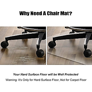 LeapYouth Large Office Chair Mat for Hardwood Floors - 48"×60" Anti-Slip Desk Chair Mat for Rolling Chairs - Heavy Duty Floor Protector for Home Office - Easy Clean and Flat Without Curling
