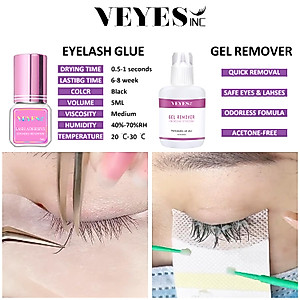 VEYES INC Lash Kit For Eyelash Extensions Beginners, Starter practice lash tech With Mannequin Head Practice Exercise Set, Individual Lashes, Lash Glue, Lash Extension Tweezers
