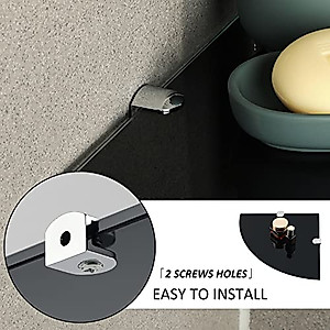 SAYAYO Glass Corner Shelf for Wall, 10 X 10 Inch Chrome Tempered Floating Glass Shelves for Bathroom 1 Pack, Black