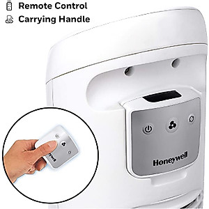 Honeywell QuietSet Oscillating Electric Tower Stand Fan 40”, Powerful and Quiet 5-Speeds with Remote Control, White - HYF260W (Renewed)