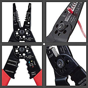 WGGE WG-015 Professional 8-inch Wire Stripper/wire crimping tool, Wire Cutter, Wire Crimper, Cable Stripper, Wiring Tools and Multi-Function Hand Tool.