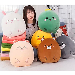 Plush Stuffed Animal Pillow Toy with Blanket Hugging Cute Anime Throw Pillow with Coral Fleece Blanket (EXCELENT Quality) (Dinosaur)