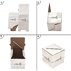 Silvery Card Box – 8”*8”*8” Gift Or Money Box Holder for Wedding,Baby or Bridal Shower,Birthday, Graduation,Engagement, Party Favor, Decorations, 1 Set(hezi-B022)