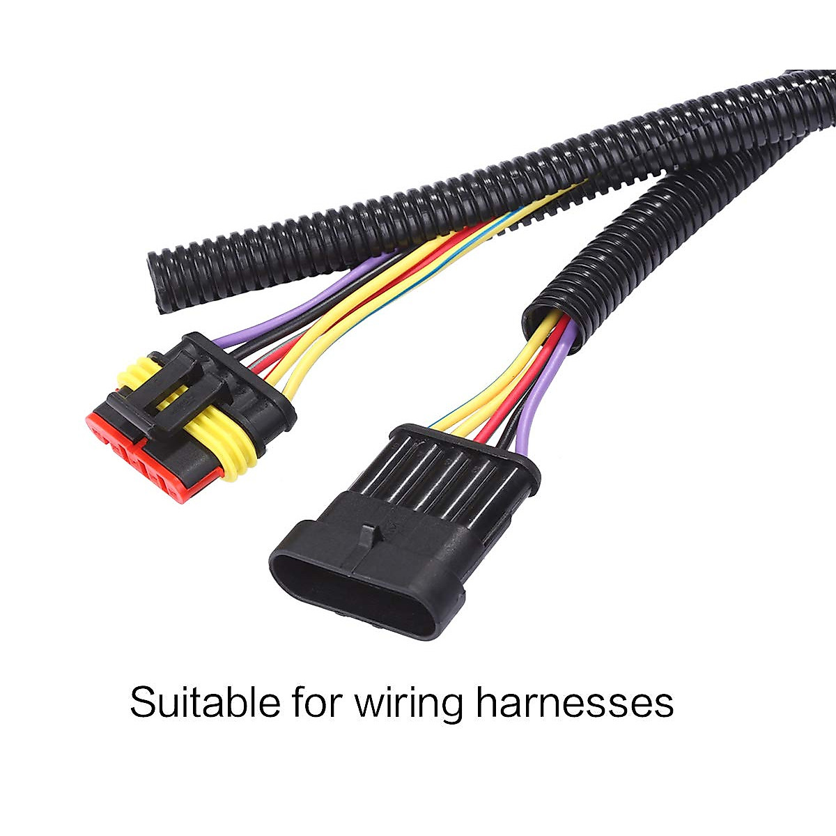 Alex Tech 25ft – 1/2 inch Split Wire Loom Tubing Wire Conduit – Black