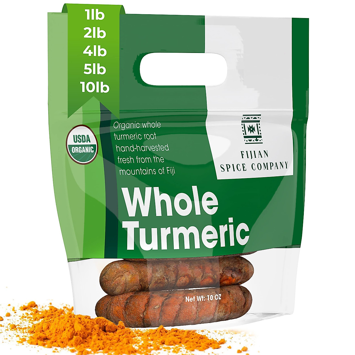 Fresh Organic Turmeric Root - 1 Lb Whole Raw Root by Fijian Spice Company