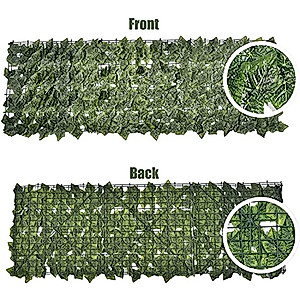 HACSYP Expandable Faux Privacy Fence Artificial Ivy Privacy Fence | Plastic Leaf Fence Panels Artificial Leaf Screen Hedge Privacy Fence Roll for Balcony Patio | Wall Landscaping Decor
