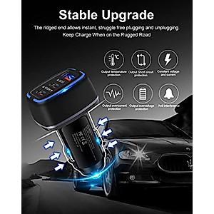78W USB C Car Charger, Super Fast Charging Cigarette Lighter Adapter, 3 Port Power Delivery Auto Cargador for Samsung Galaxy S22 Ultra, Apple iPhone 14 Pro Max 13, iPad, Google Pixel, Kindle Fire, PS5