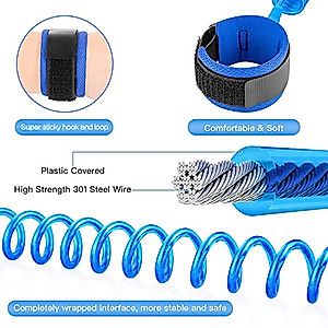 Hooyyene Anti Lost Wrist Link for Toddlers, Safety Toddler Leash, Child Leash, Wrist Leash for Babies and Kids, Children's Safety Wristband for Outdoor, Family Travel(8.2ft/2.5m,Blue)