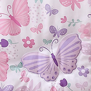 The Peanutshell Crib Bedding Set for Baby Girls, Butterfly Song, 3 Piece Set