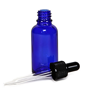 12, Cobalt Blue, 1 oz, Glass Bottles, with Glass Eye Droppers